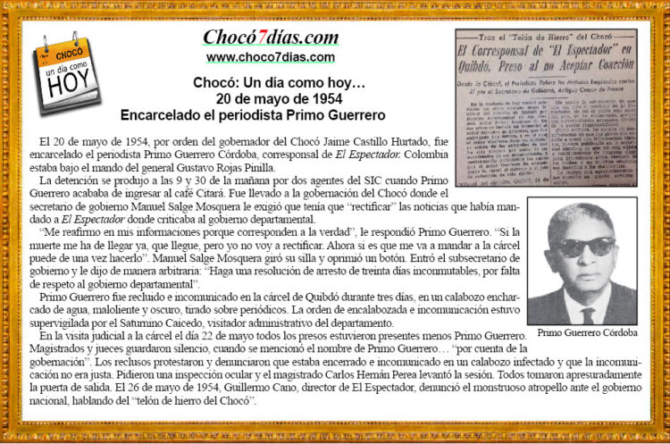 Chocó: Un día como hoy… 20 de mayo - Chocó7días.com